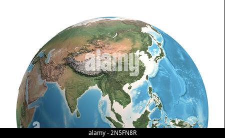 Planet Earth Asia View Isolated Stock Photo - Alamy