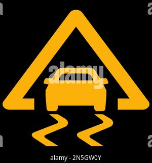 Car electronic stability program indicator simple icons in color ...