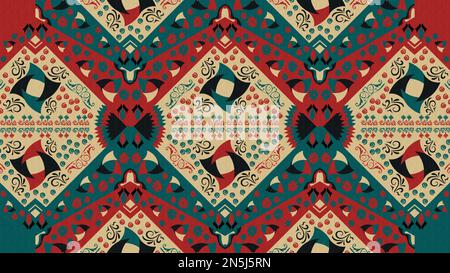 Geometric shapes with folky modern decorations, background, wallpaper ...