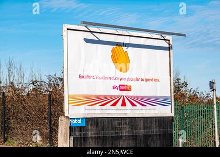 Sky mobile advert on billboard UK Stock Photo - Alamy