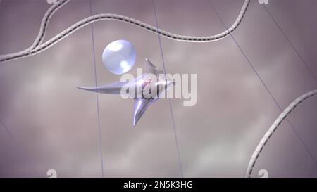 Skin extracellular matrix structure. Fibroblasts, collagen, and elastic ...