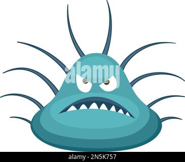 Vector cartoon evil bacteria germs. Angry agressive cute virus set ...