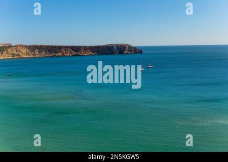 Sagres, Portugal - August 25, 2022: View of surfers on sandy beach near ...