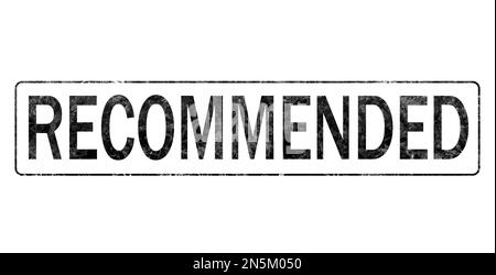 Stamp design with word RECOMMENDED on white background. Illustration ...