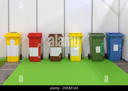 Colour Coded Sorting and Recycling Bins at City Park in Hong Kong Stock ...