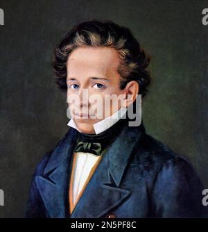 This portrait of Giacomo Leopardi, an Italian poet and philosopher, was ...