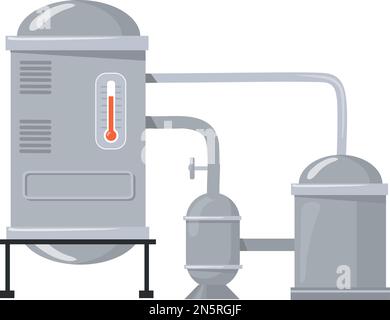 Brewery Production Process with Beer Tank and Bottle Full of Alcohol ...
