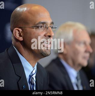 Penn State's new football coach, James Franklin, poses for photos after ...