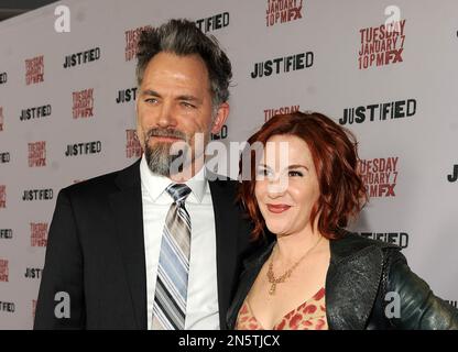 From left, David Meunier and Faline England are seen at the Red Carpet ...