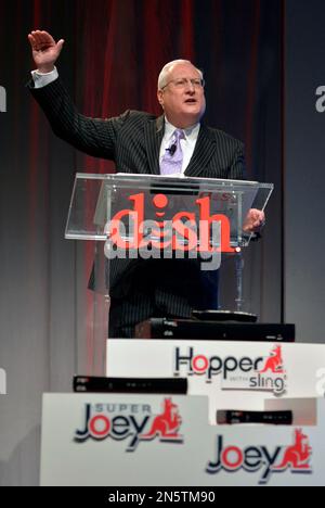 Joe Clayton, president and CEO of Dish Network, speaks during a news ...