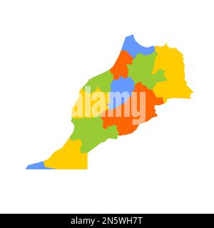 Vector blank map of Morocco with regions and administrative divisions ...