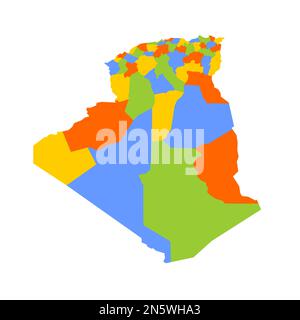Algeria political map of administrative divisions - provinces. Solid ...