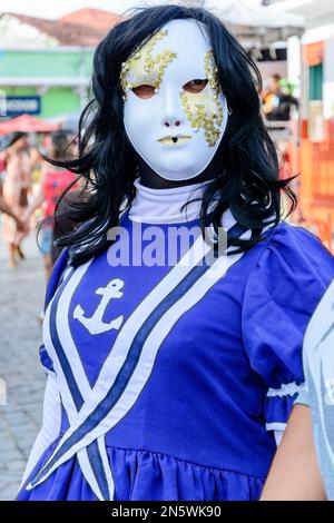 Maragogipe, Bahia, Brazil - February 27, 2017: A person dressed up in ...