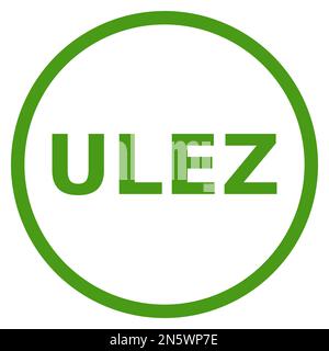 Vector illustration of the ULEZ (Ultra Low Emission Zone) road sign on ...