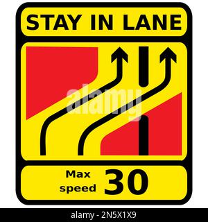 One lane crossover at contraflow road works, The Highway Code Traffic ...