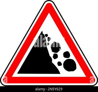 Road Warning Sign, Falling Rocks , Falling Ice Stock Vector Image & Art ...