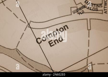 Compton End village, Hampshire, United Kingdom atlas map town name ...