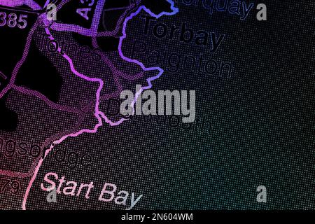 Dartmouth, United Kingdom atlas map town name - paint Stock Photo - Alamy