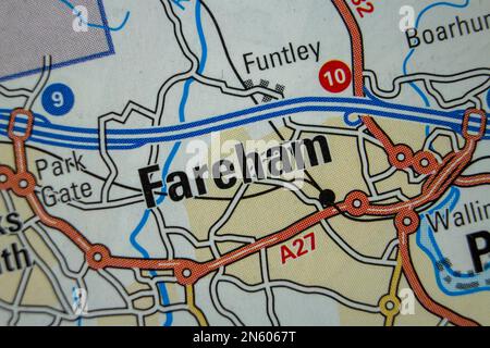Fareham, Hampshire, United Kingdom atlas map town name - paint Stock ...