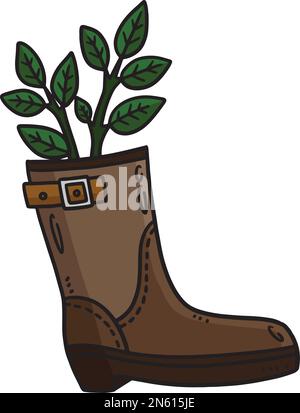 Spring Boot Planter Cartoon Colored Clipart Stock Vector Image & Art ...