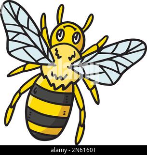 Spring Bee Cartoon Colored Clipart Illustration Stock Vector Image ...