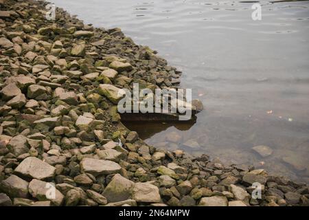 Rocks and boulder nature pollution Stock Photo - Alamy