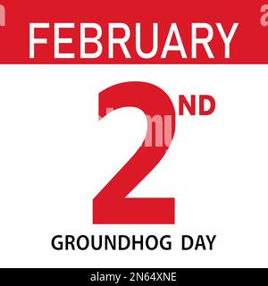 February 2nd date. Illustration of calendar sheet Stock Photo - Alamy