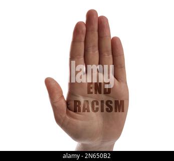 Text sign showing Stop Racism. Business photo text end the antagonism ...