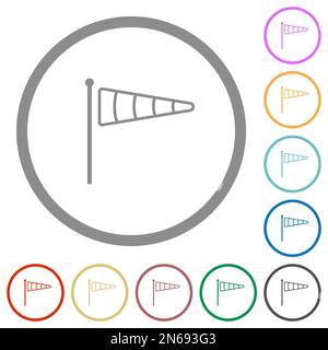 Wind symbols set. Blowing wind outline icons. Vector illustration ...