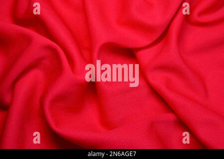 Red fabric background. Red cloth waves background texture. Red fabric ...