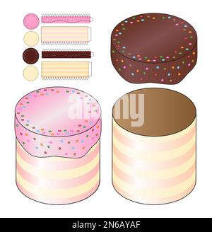 Packaging paper display cake box template and 3d box design vector file ...