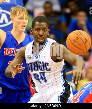 Orlando Magic forward Andrew Nicholson (44) celebrates after scoring ...