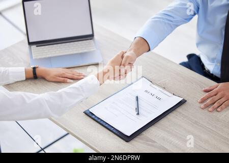 Unknown mixed race hiring manger waiting for interview. CEO with hands ...