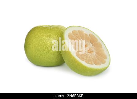 Whole and cut sweetie fruits on white background Stock Photo - Alamy