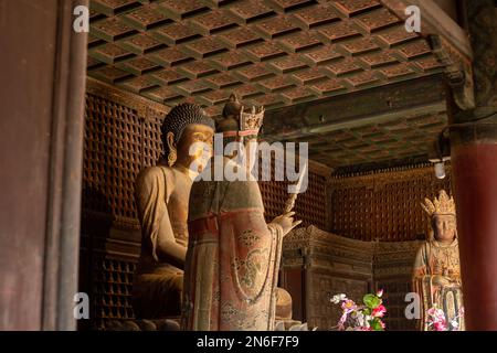 Buddha statues in Rulai Hall in Zhihua Temple in Beijing, China. 31-Jan ...