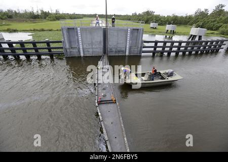 Flood gate protecting a canal in inner Bangkok from the high waters of ...