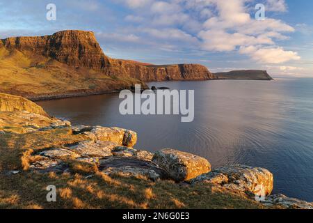 Moonen Bay, Waterstein Head and the Sea of the Hebrides lit by winter ...