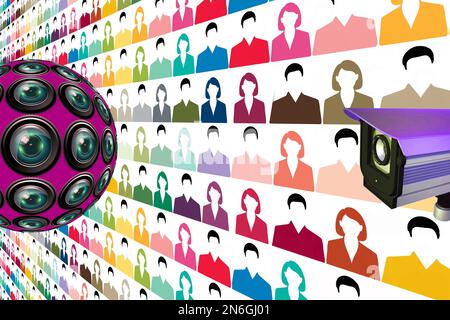 Symbol photo, surveillance, people, groups, collecting data, spying ...