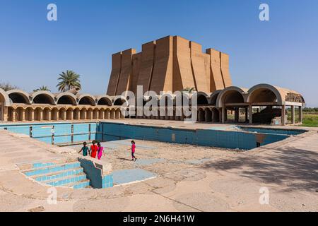 Abandonend swimming pool before the panorama, Cetisphon, Iraq Stock ...