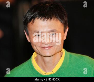 Jack Ma or Ma Yun, Chairman of Alibaba Group, performs a magic show ...
