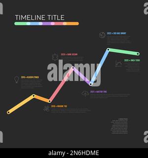 Thick line growth Infogrpahic vertical timeline diagram template with ...