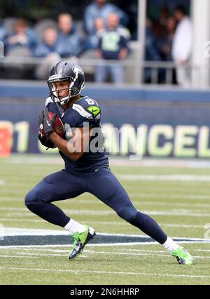Golden Tate #81 of the Seattle Seahawks, in action, in the second ...
