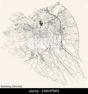 Street roads map of BAMBERG, GERMANY Stock Vector Image & Art - Alamy