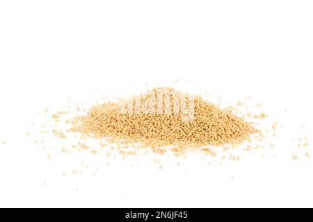 popped amaranth grain closeup on a white background Stock Photo - Alamy