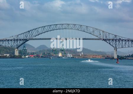 The Bridge of the Americas, formerly the Thatcher Ferry Bridge, spans ...