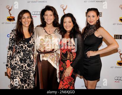 From left, Elena Finney, Ren Henami and DeLanna Studi arrive at the ...