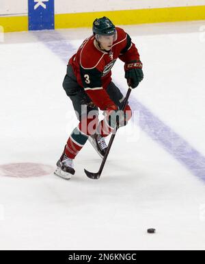 Minnesota Wild's Charlie Coyle skates the puck against the Calgary ...