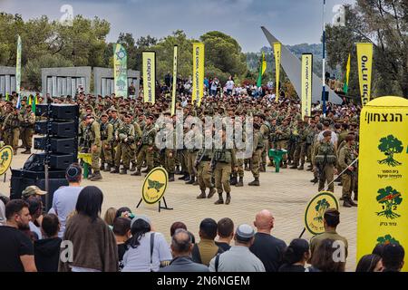 The Golani soldiers in uniform during an army ceremony in Israel Stock ...