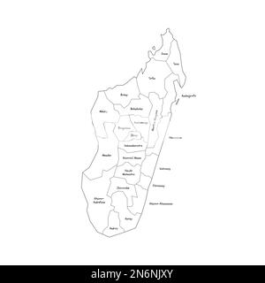 Madagascar map. Borders of Madagascar for your infographic. Vector ...