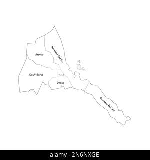 Eritrea map. Borders of Eritrea for your infographic. Vector country ...